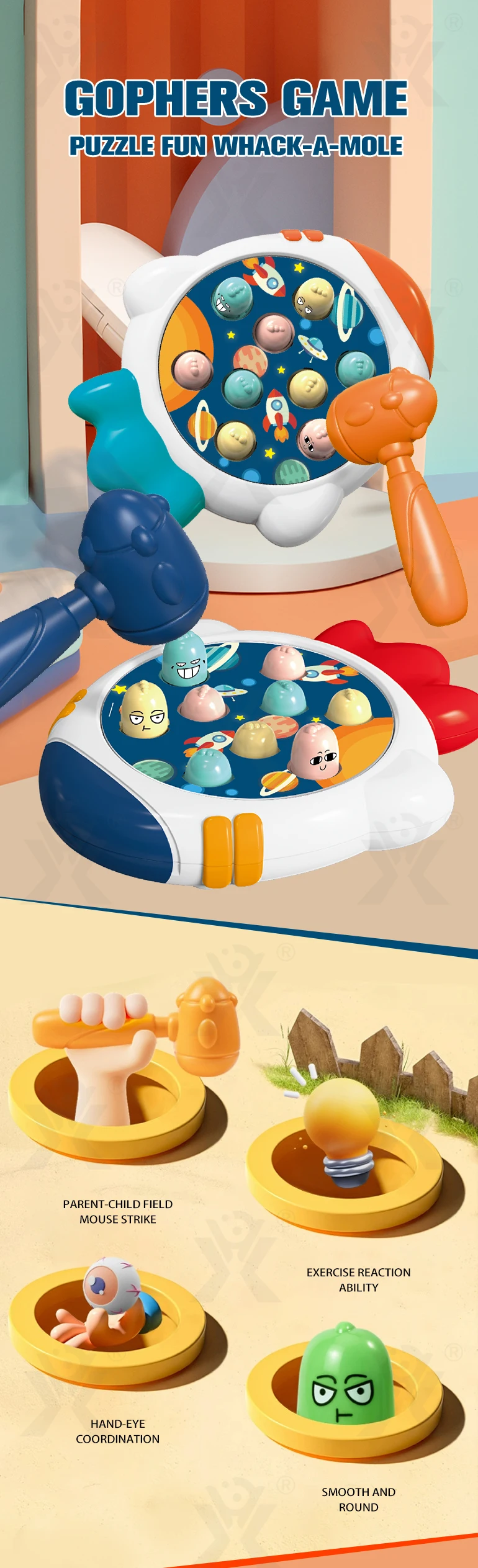 Chengji Whack a Mole Hamster Game - Fun for Kids & Parents