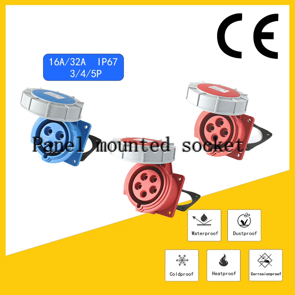 Manufacturer's Price 5pin Waterproof And Dustproof 32a Ip67 3p+e+n ...