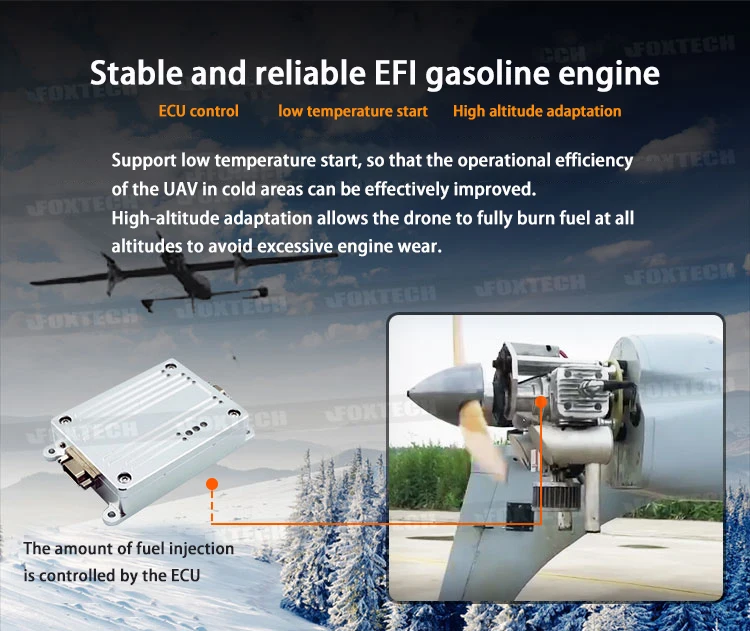 Foxtech Rex340 Efi Oil-powered Vertical Take-off And Landing Fixed-wing ...