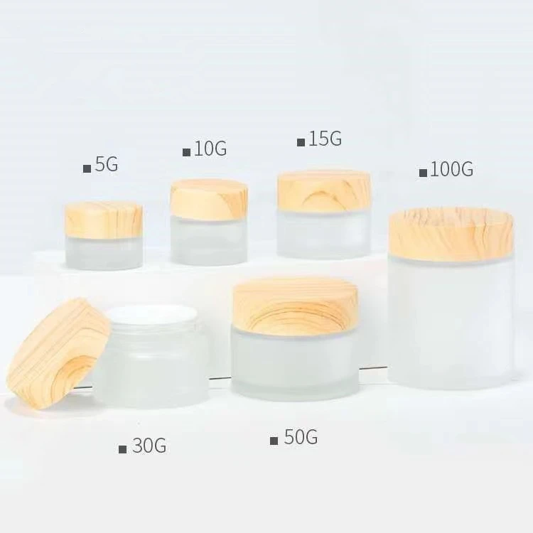 Shop Our Hot Selling Amber Glass Cream Jars with Plastic Bamboo Top Lid