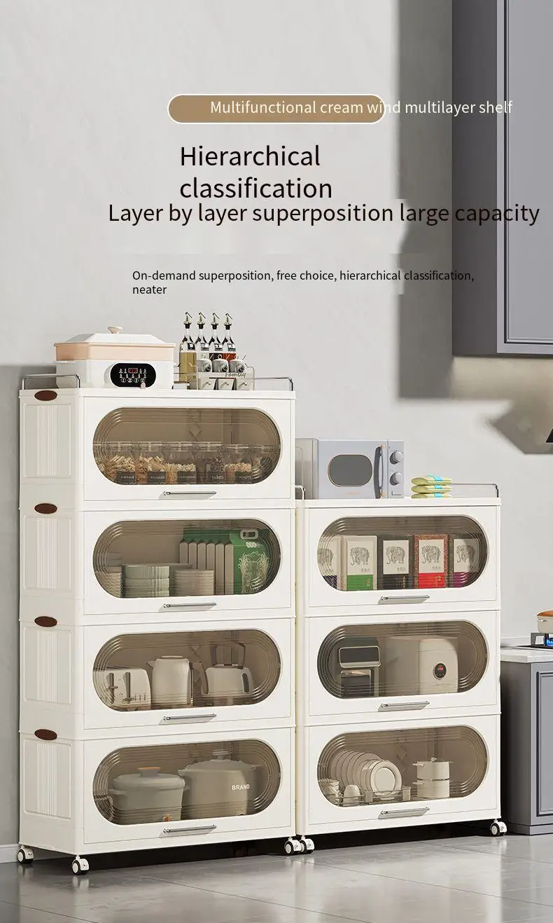 Multifunctional Square Plastic Kitchen Storage Cabinet Dustproof ...