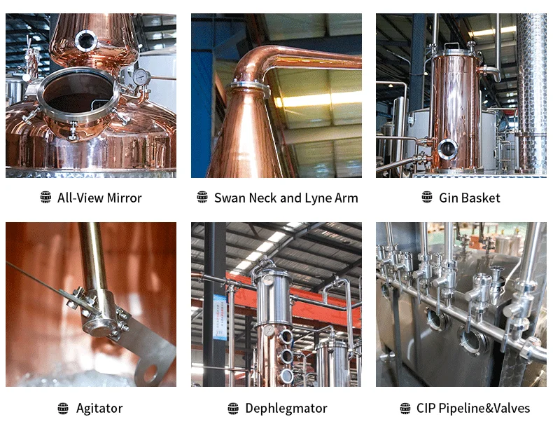 1000L Vodka Gin Brandy Whiskey Rum Making Machine Distilling Equipment ...