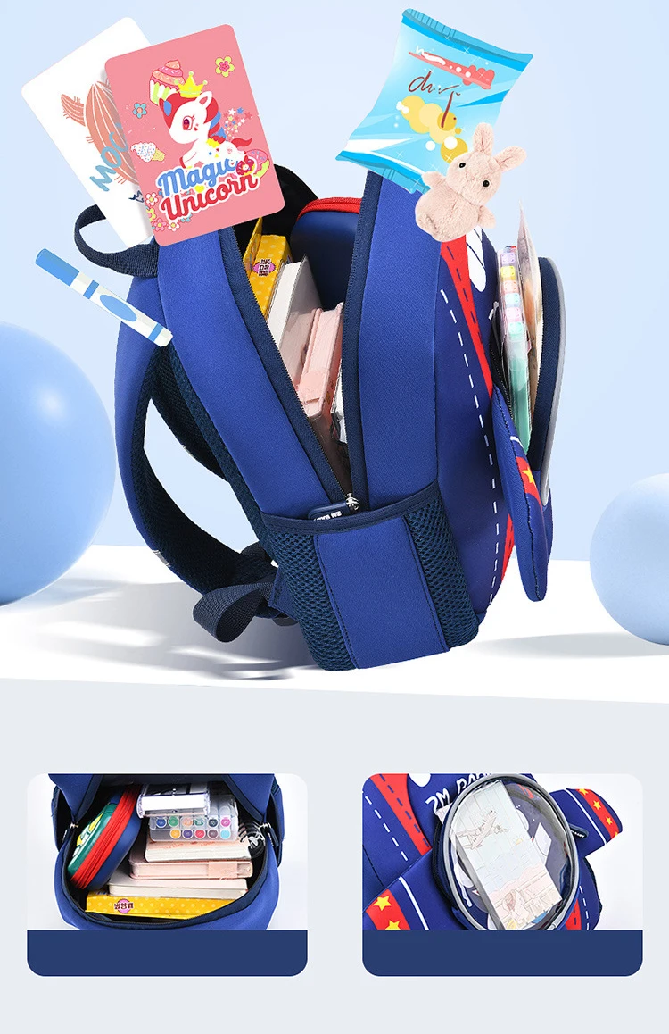 Custom Cartoon Kids Backpack Cool Airplane School Bag For Kindergarten ...