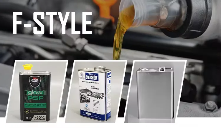 Customized Printing 1 Liter Metal Tin Engine Oil Can with Plastic Spout ...