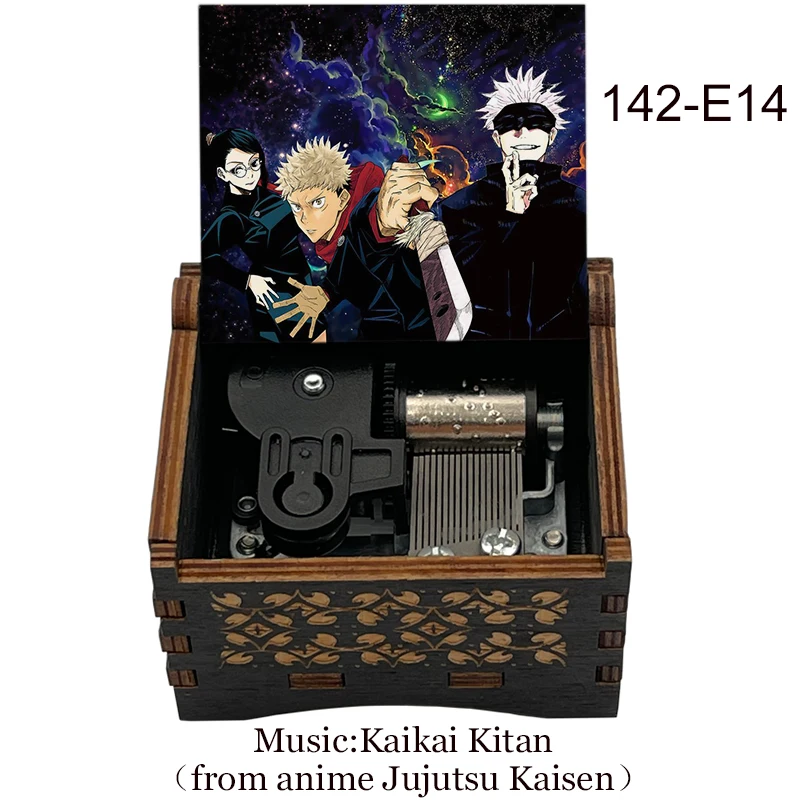 Custom Wind Up Anime Jujutsu Kaisen Music Box,Black Wooden Kaikai Kitan ...