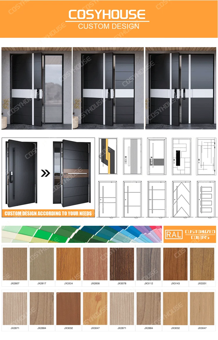 European Standard Outdoor Main Entrance Door Designs