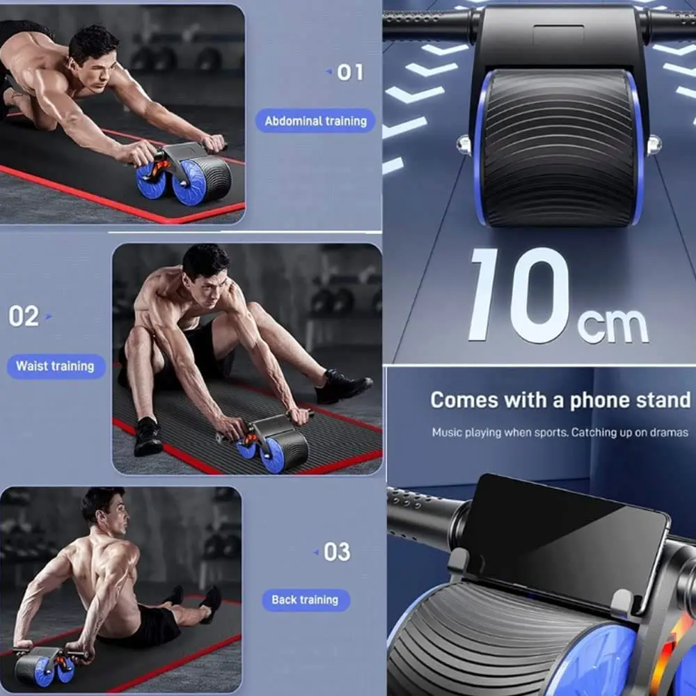 Automatic Abdominal Trainer Wheel Roller Exercise With Elbow Support ...