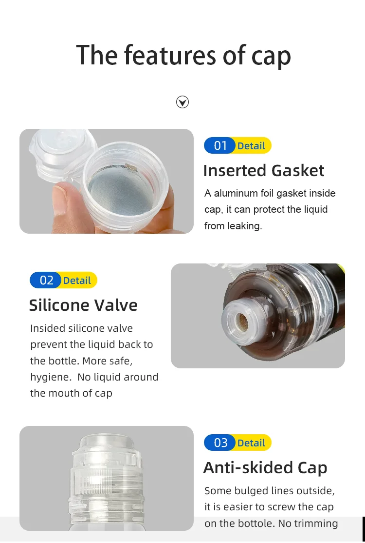 Wholesale Liquid Luxury Plastic Squeeze Bottle Caps