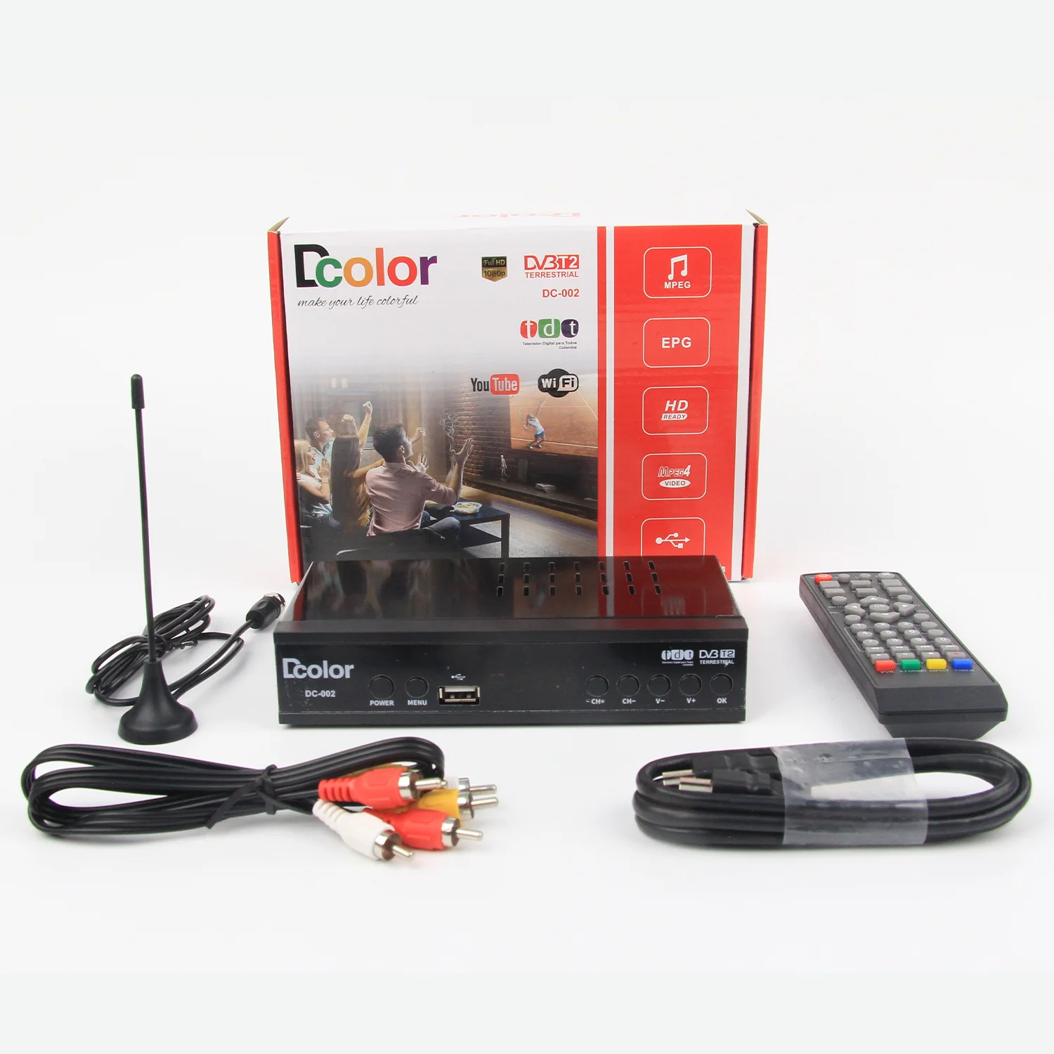 1080p Tdt Decoder Colombia Panama Tv Box Dvb-t2 Tdt Digital Set-top Box ...