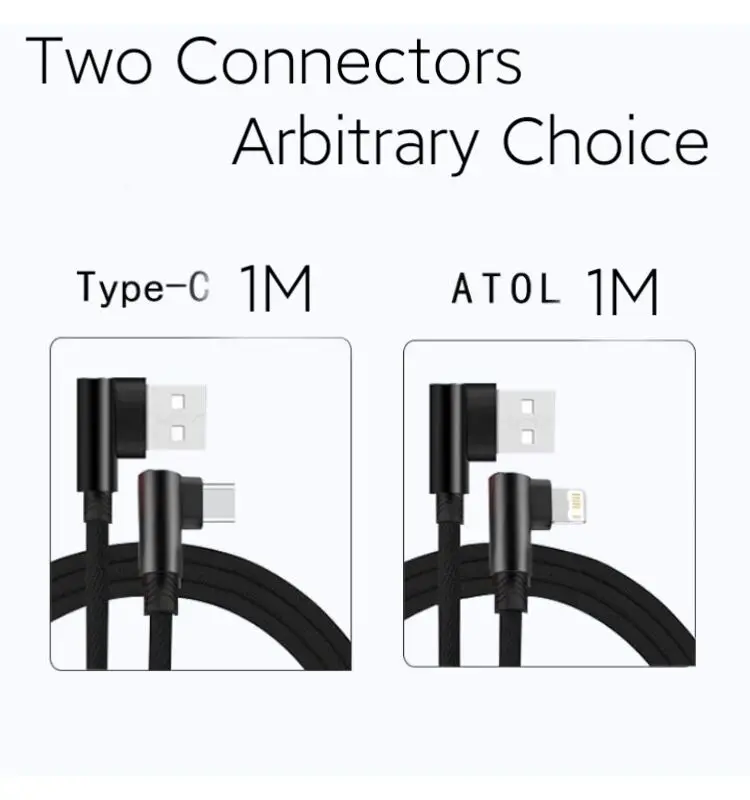 Factory Custom Double Elbow Design Intelligent Chip A To L Data Cables ...