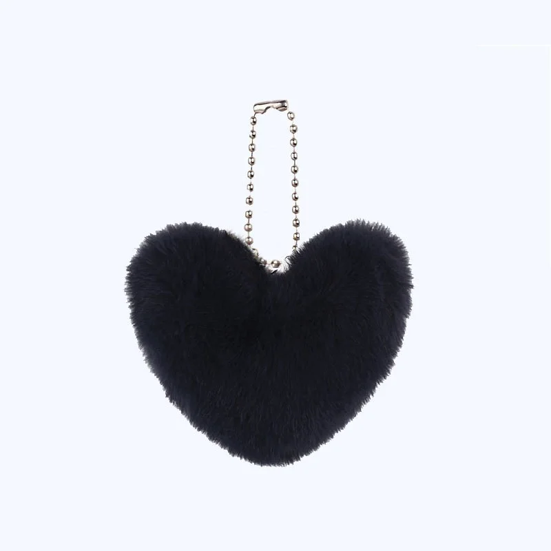 New Product Ideas 2024 Heart Shaped Furry Fur Pom Pom Ball Key Chain ...