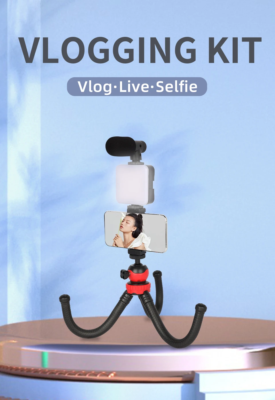 Smartphone Vlogging Kit - Portable LED Ring Light
