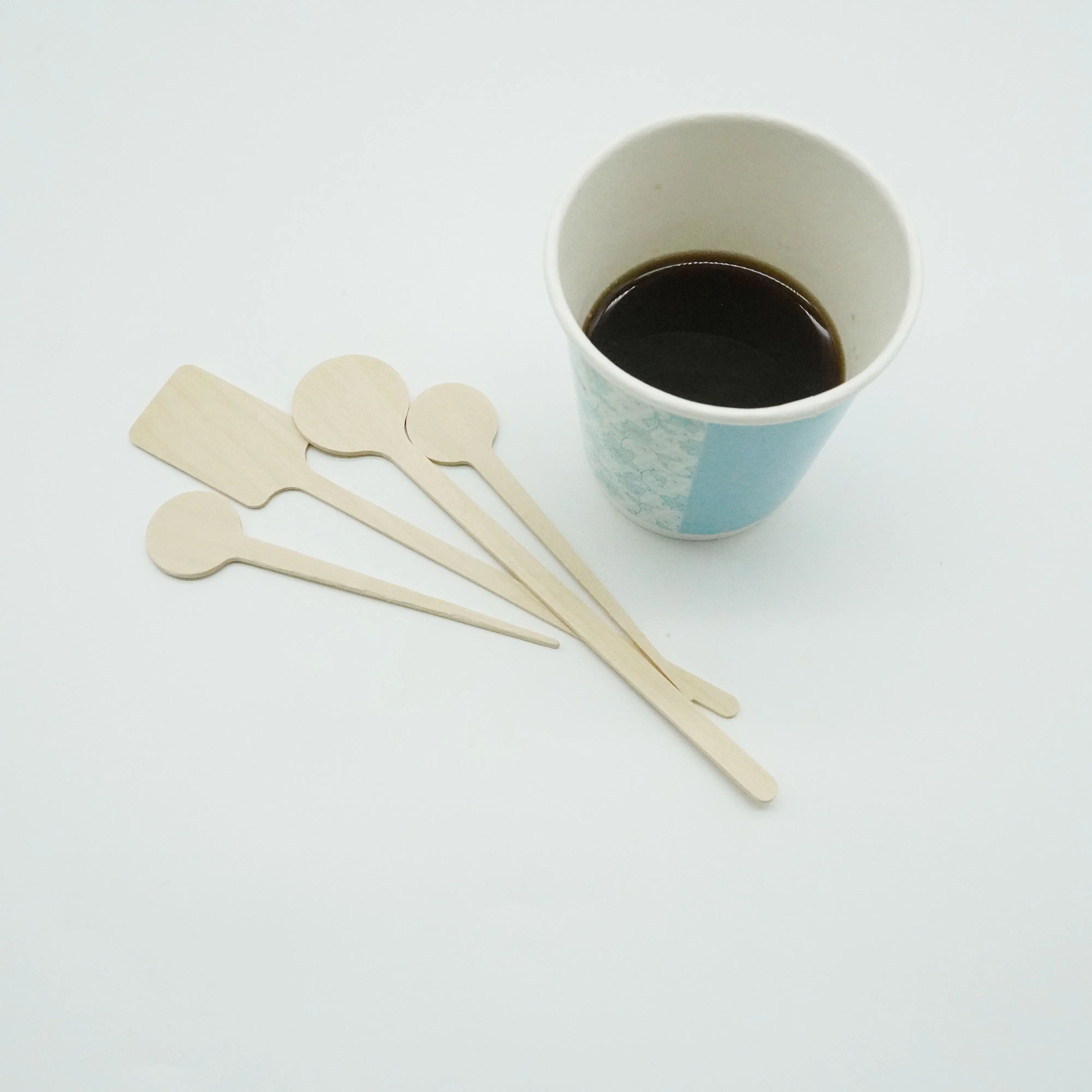 Wooden Paddle Shaped Stirrers for Tea Honey Hot and Cold Beverages for ...