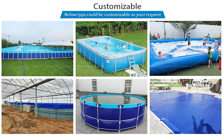 Large Above Ground Pools Pvc Rectangular Metal Steel Frame Swimming ...