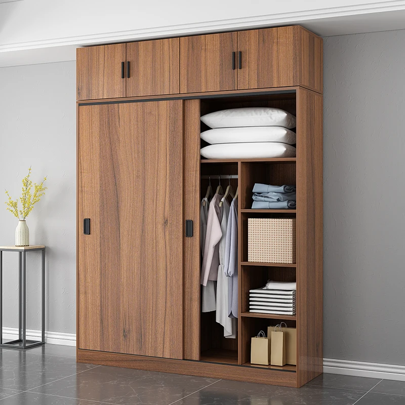 Bedroom Furniture Wooden Sliding Door Wardrobe Wardrobe Simple Modern ...