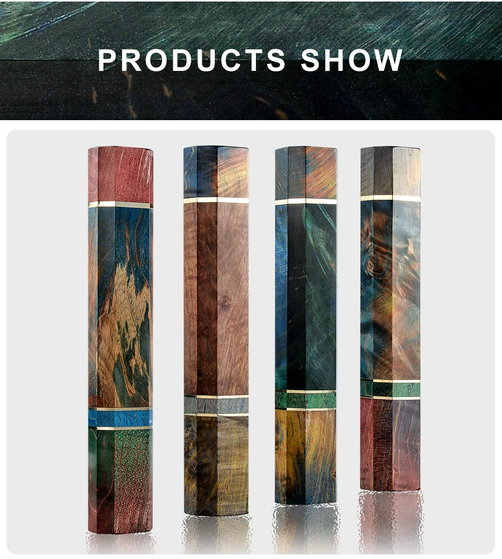 DIY Chef Knife Handle Parts - Solidified Wood Octagonal