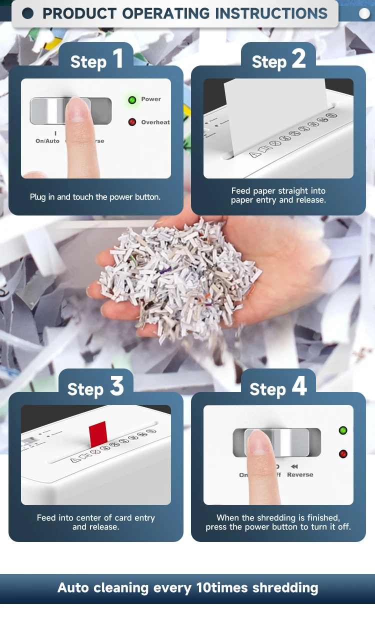 9.1L P4 Cross Cut 40db Silent Paper Shredder - TPPS EFC410D