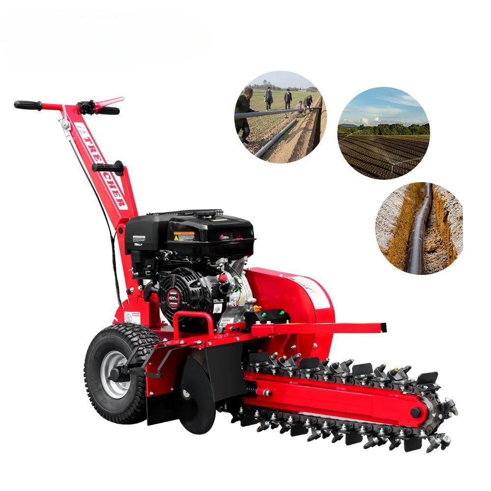 Ditching Trencher Self-propelled Hydraulic Slotting Machine Hand Chain ...