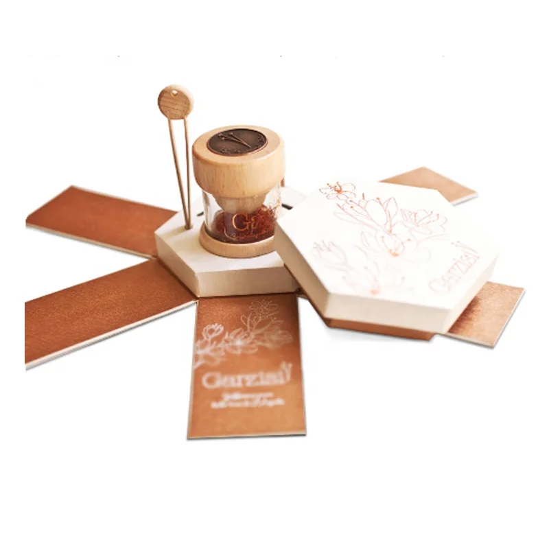 Decorative Pentagon Gift Saffron Packing Box Food Grade Paper New Style ...