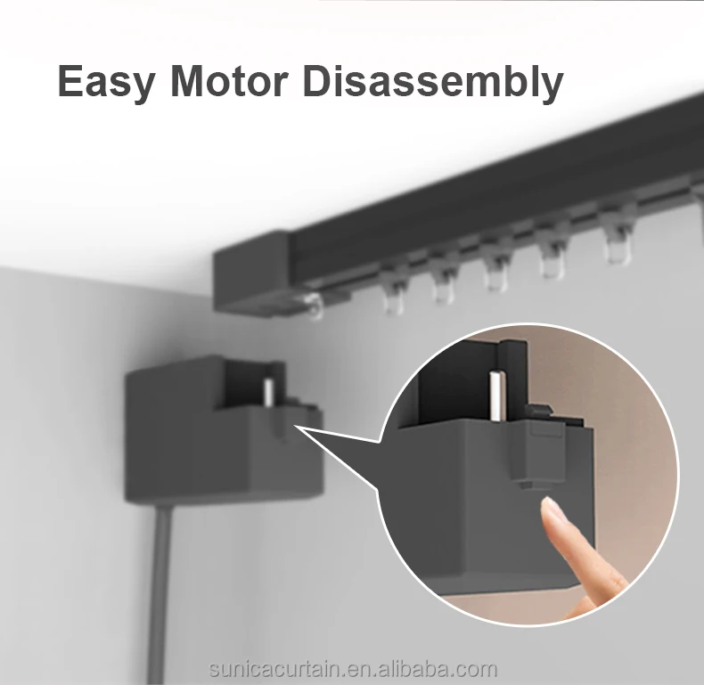 New Design Black Curtain Motor - Automatic Curtain Track