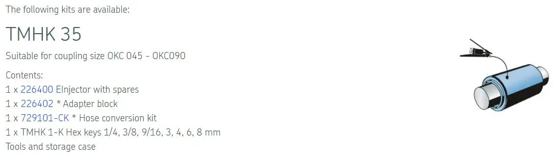 Ok Coupling Mounting And Dismounting Kits Tmhk 35 Suitable For Coupling ...