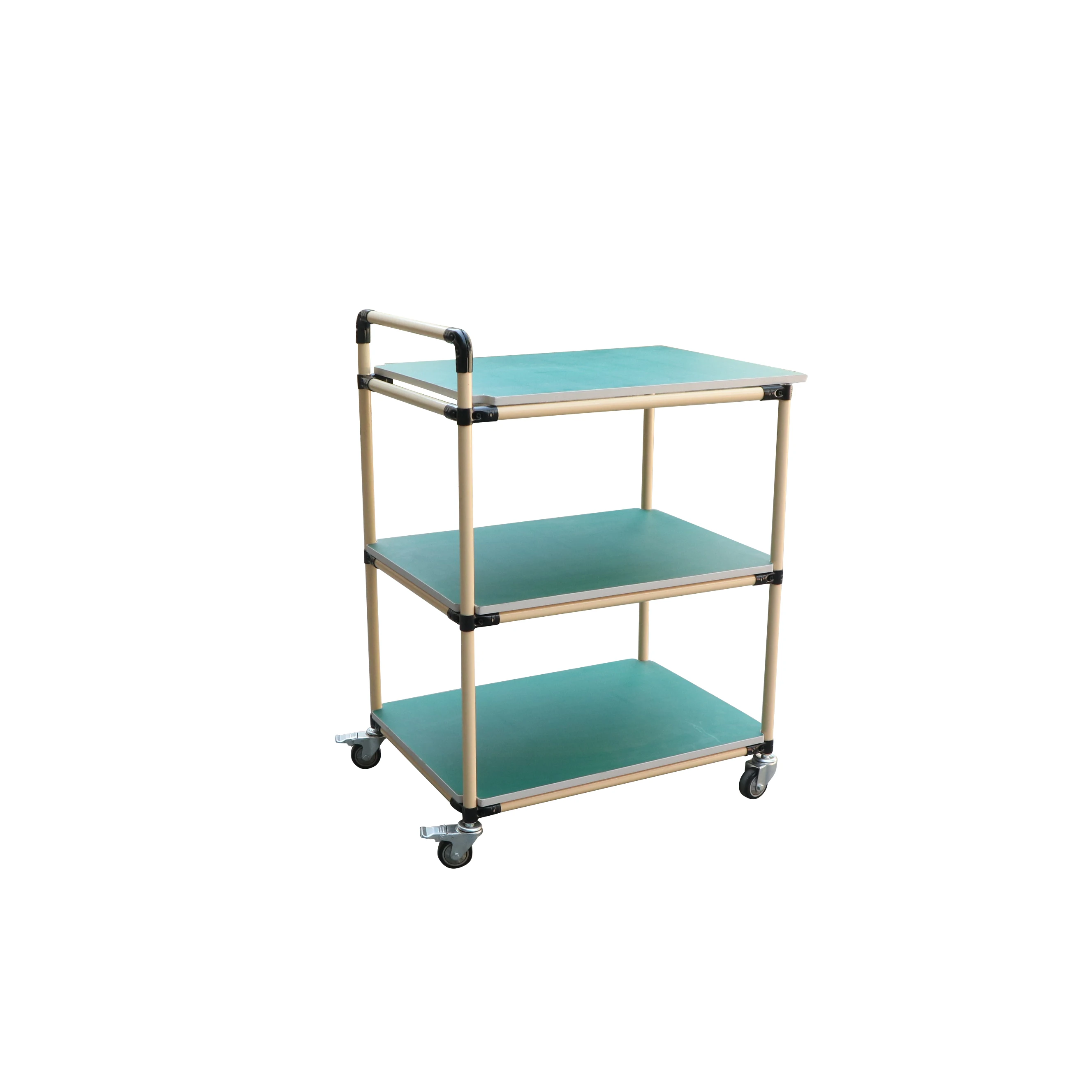 Esd Plate 3 Layer Portable Manual Shelf 4 Wheels Industrial Trolley ...