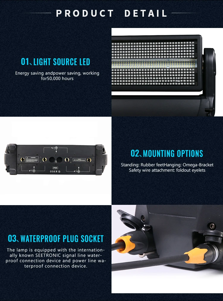 1000W Super LED Matrix Strobe Light - IP65 Waterproof RGB