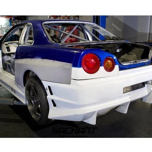 FRP Fiber Glass 1999 to 2002 Skyline R34 GTT GTR Style Rear Over Fender ...