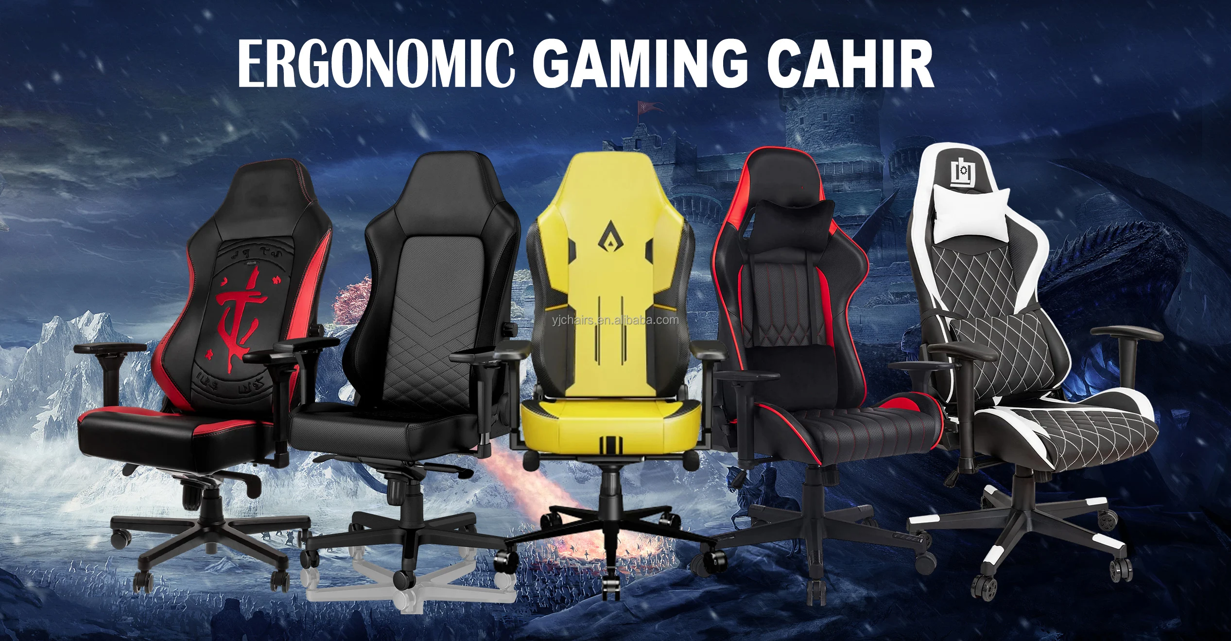 2024 Usa Ergonomic Computer Gaming Modern High Back Racing Swivel Red ...