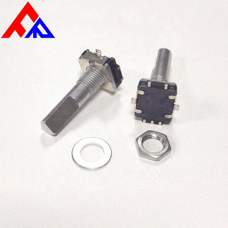 PEC11 SMD 5 Pin Metal Handle Diameter 6mm Flat Shaft Incremental Black ...