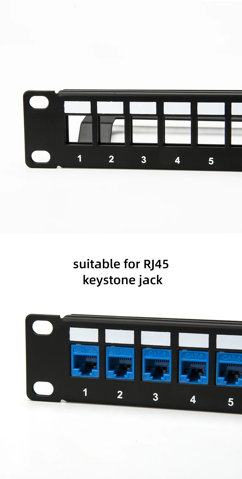 8p8c Cat6 Network Patch Panel Rack Mount 1u Rj45 8p8c 24 Port Cat5e Utp ...
