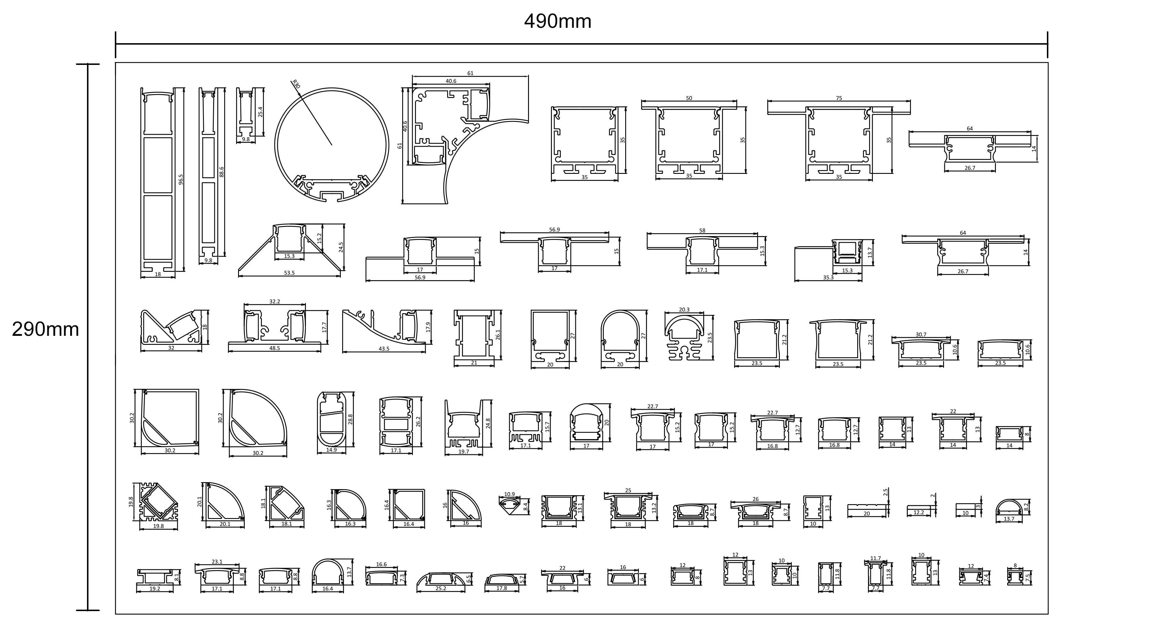 Sample Box Alu Profil Channel Heat Sink Housing For Led Strip Light ...
