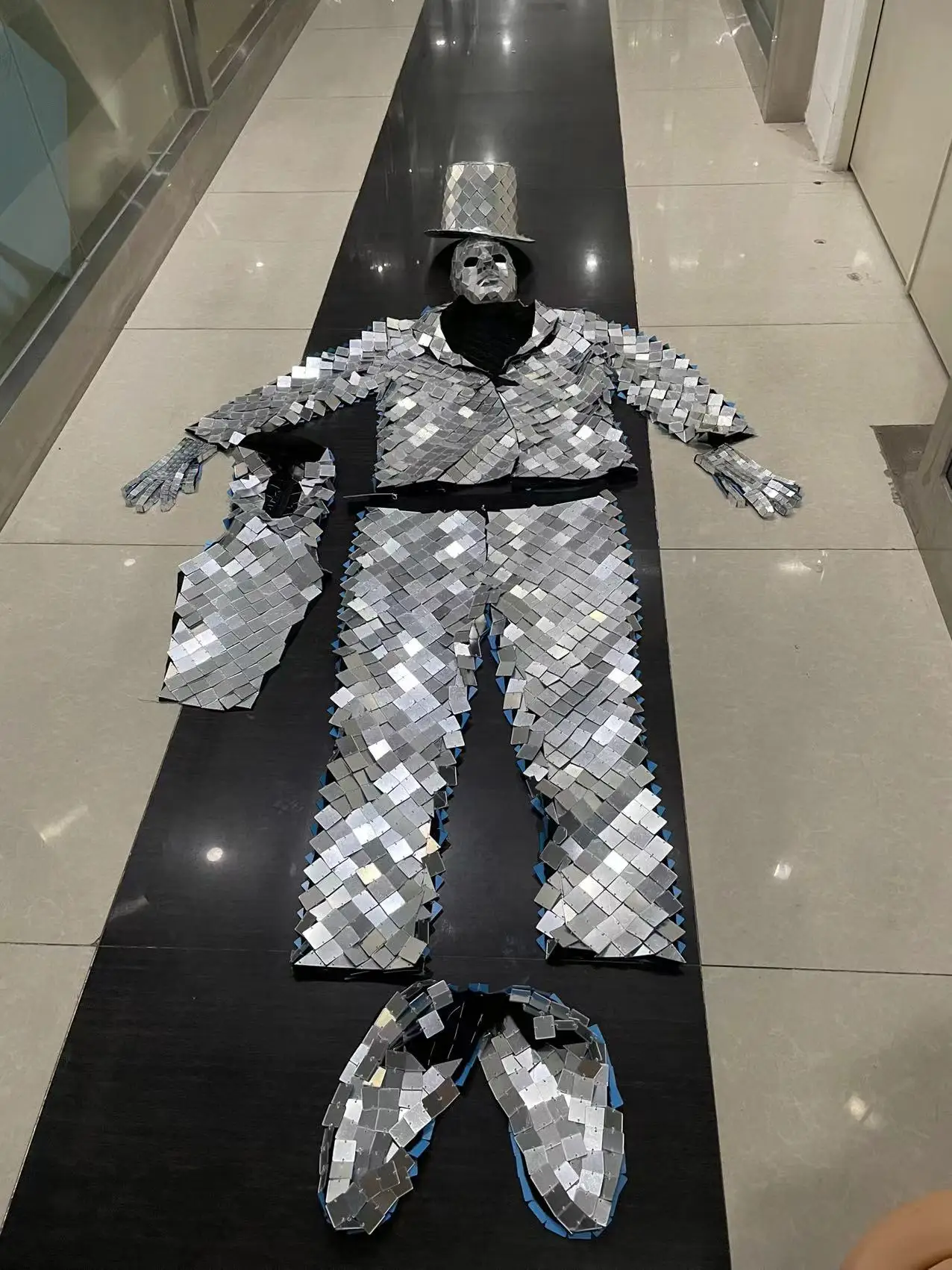 Unisex Robot Machine Mirror Suit for Adults - Cool Party Wear
