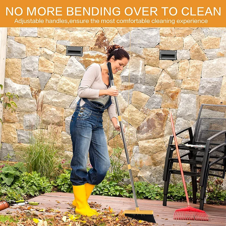 Long Handle Stainless Steel Push Sweeper Broom Home House Cleaning ...