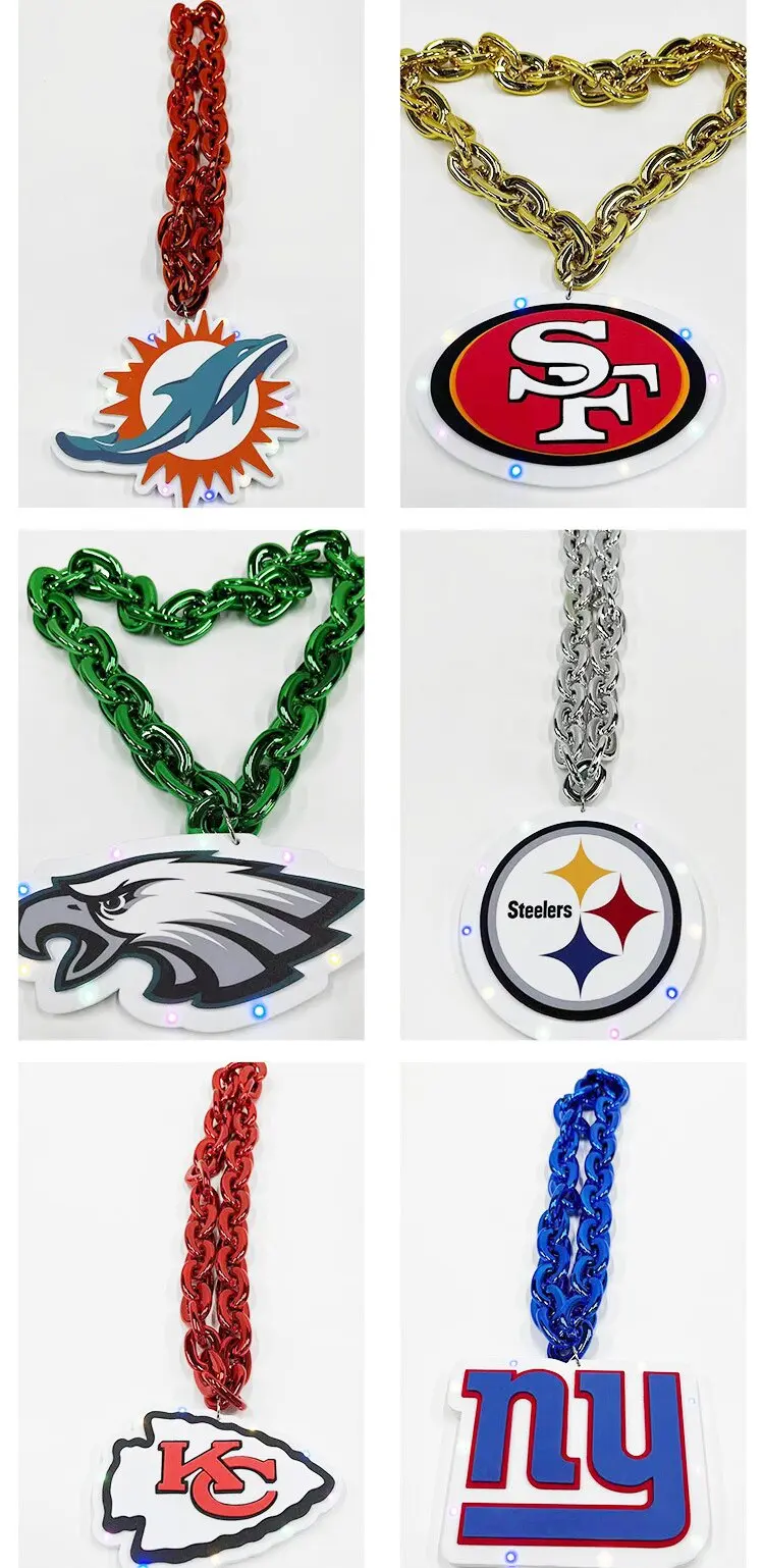 Wholesale Custom Detroit Fan Chain 3d Eva Fans Chain Blue Electroplated ...