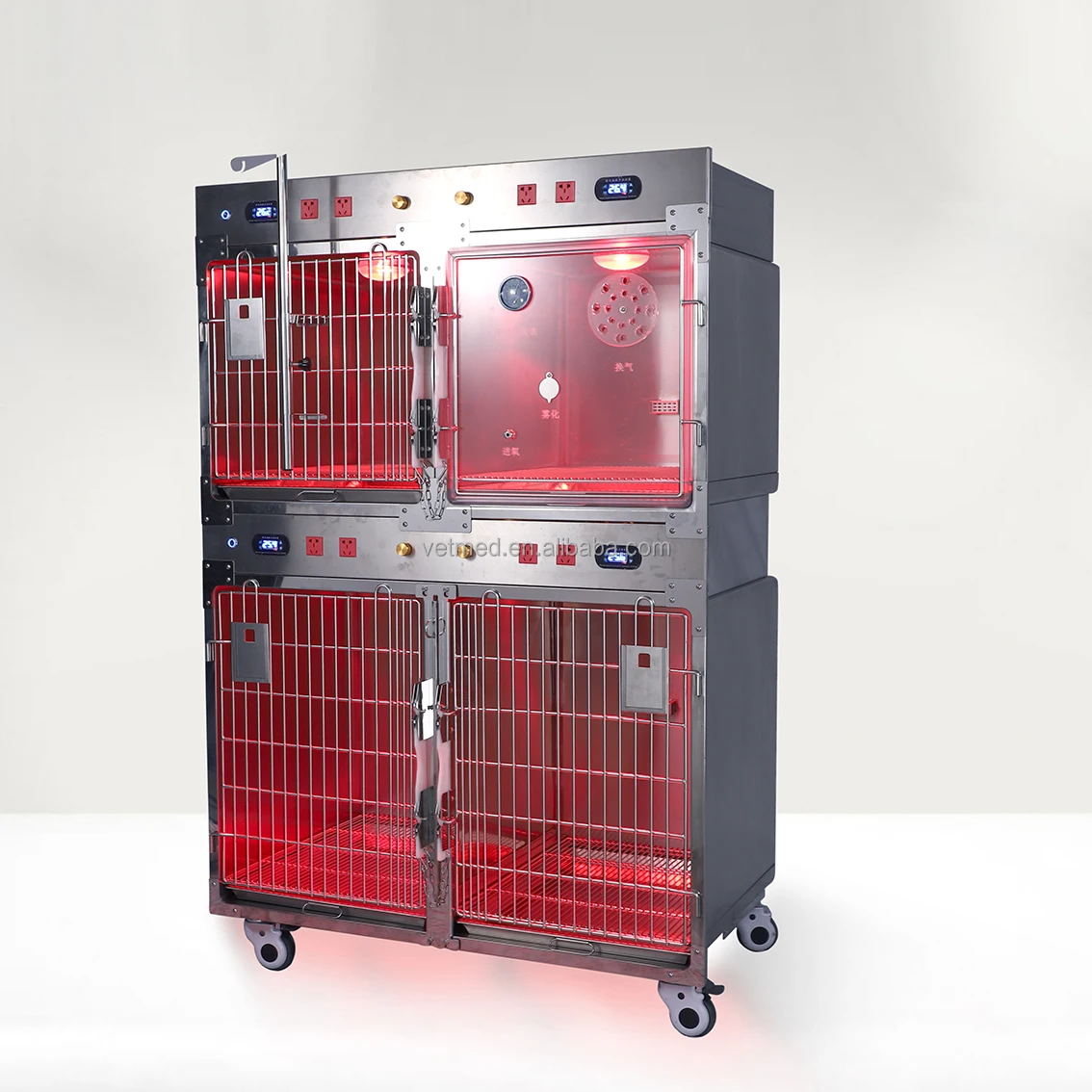 Stainless Steel Veterinary Infrared Therapy ICU Cages