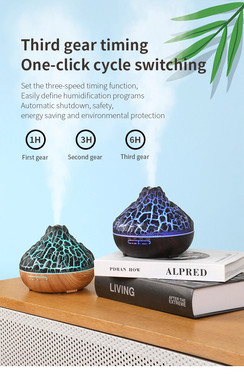 Flame Volcano Aroma Diffuser Humidifier - 35ML/H Capacity
