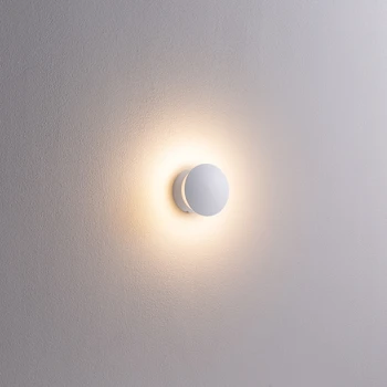 Aluminium White Painted 3w Small Led Wall Light Round Shaped Wall Lamps ...