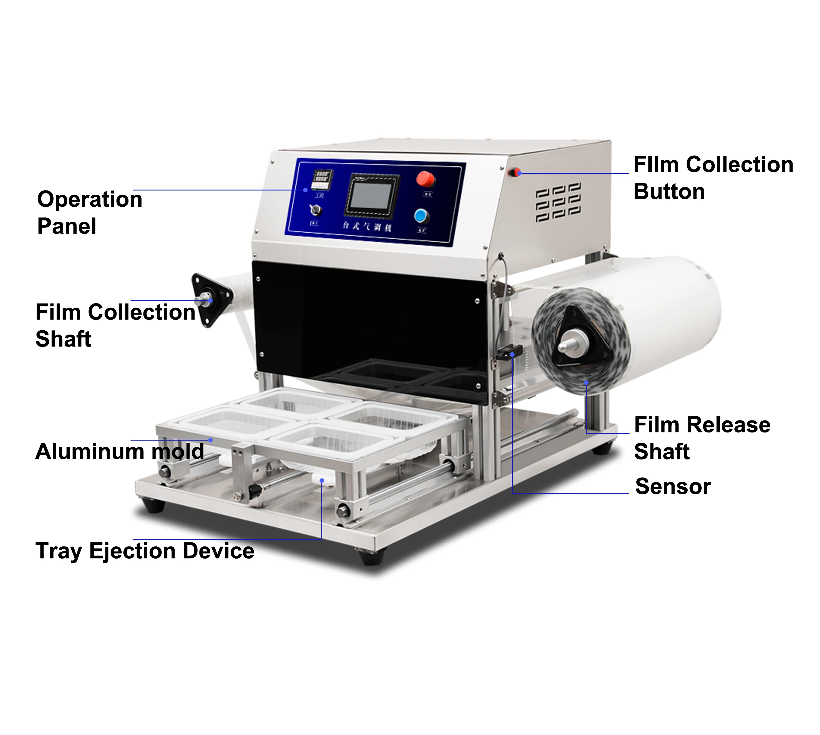 Fast Food Nitrogen Flush Packaging Machine Tabletop Map Tray Sealing ...