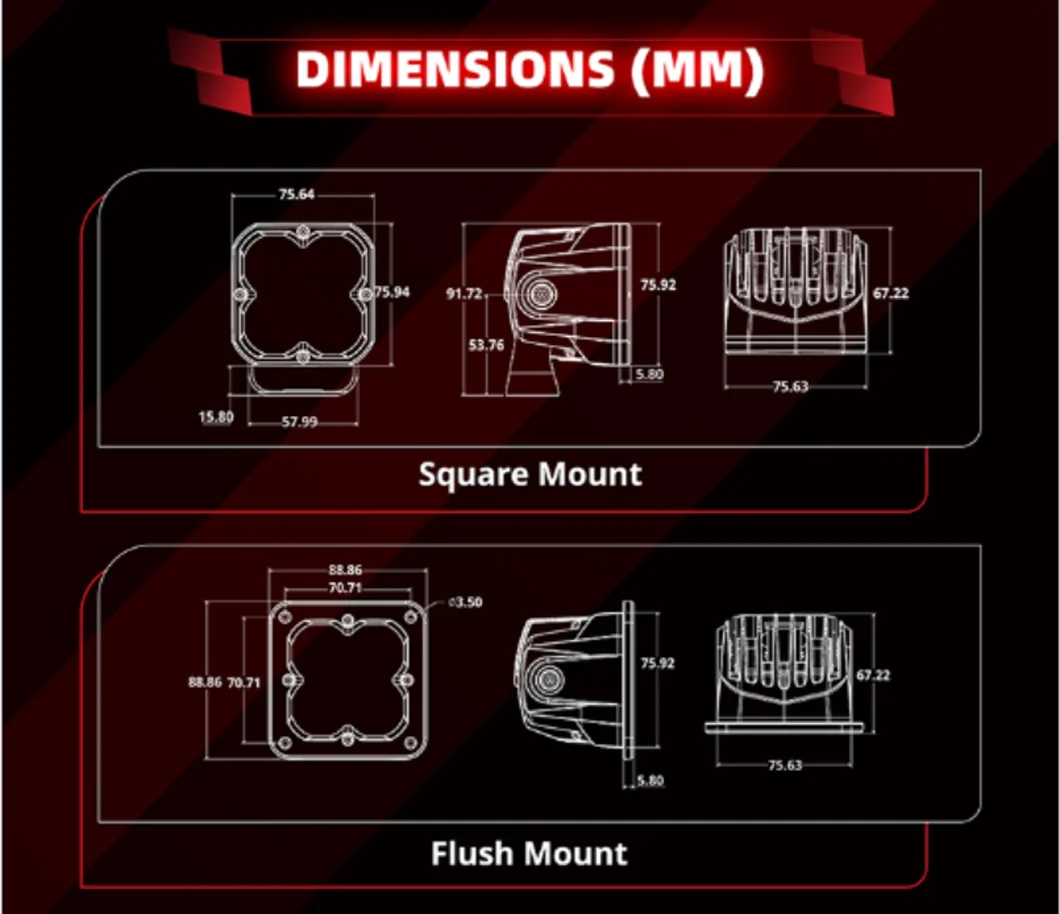 OGA Street Legal Pod Light 3012 Amber Driving Beam 3 Inches 20W LED ...