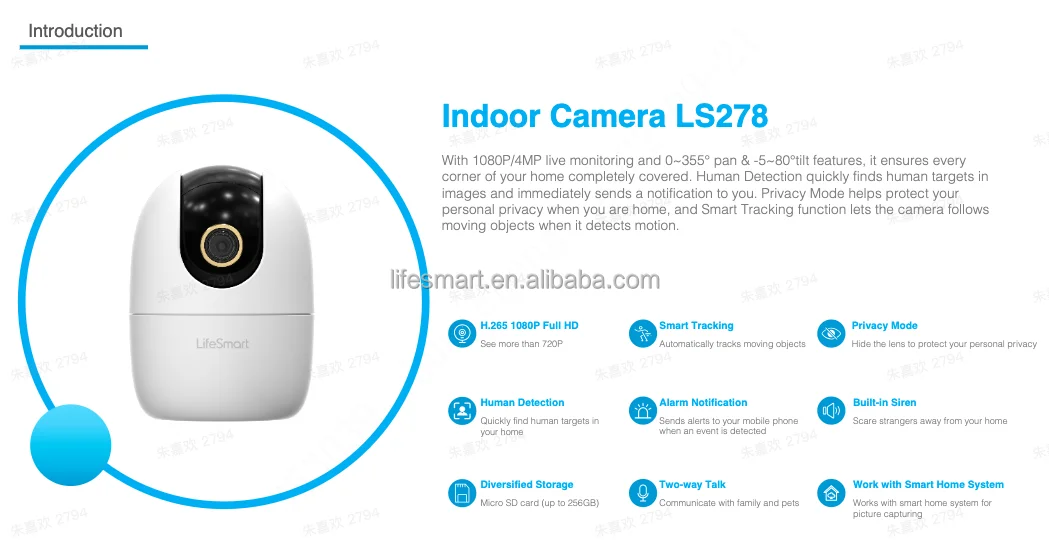 LifeSmart Smart IP Camera 1080P HD Mini CCTV Indoor Camera Night ...