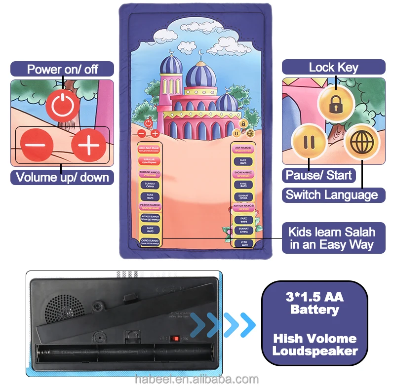 Kids Interactive Educational Electric Prayer Mat For Muslim - Buy ...
