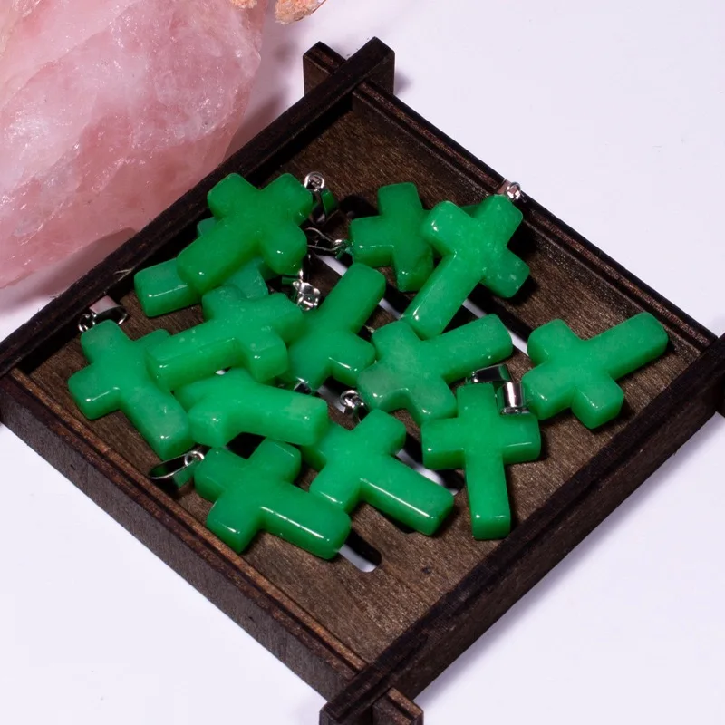 Hot Selling Natural Crystal Gemstone Pendant Cross Gemstone Pendant For ...