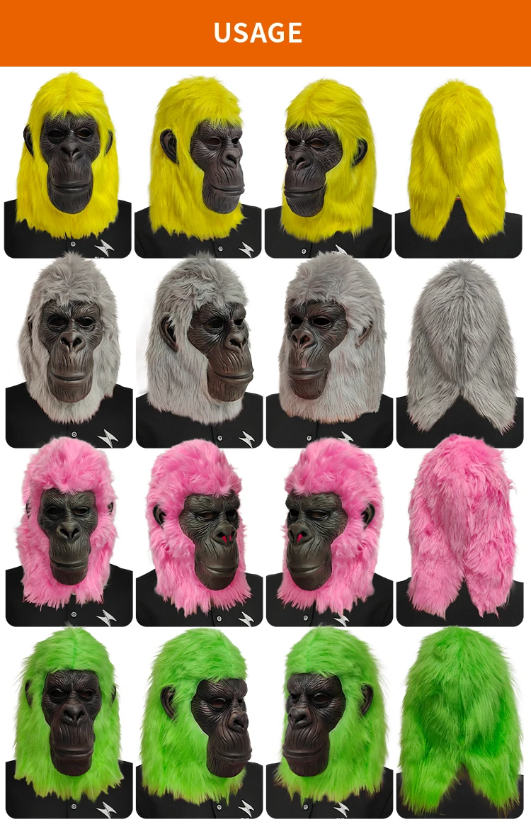 Hot Selling Realistic Gorilla Latex Head Mask Halloween Scary Mask ...