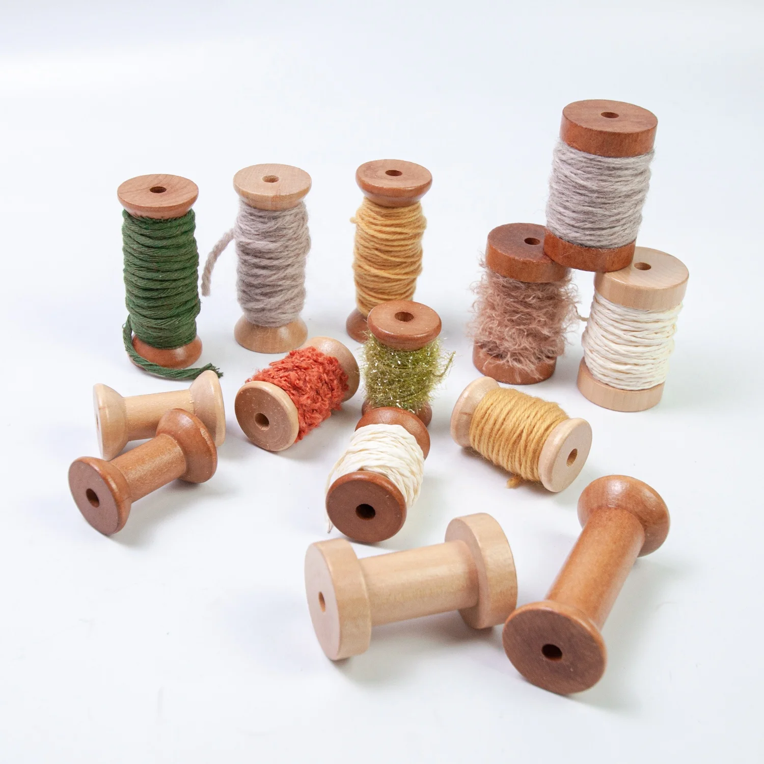 Easy Craft Ribbon Thread Spool Wooden Craft Tool Vintage Wooden Spool ...