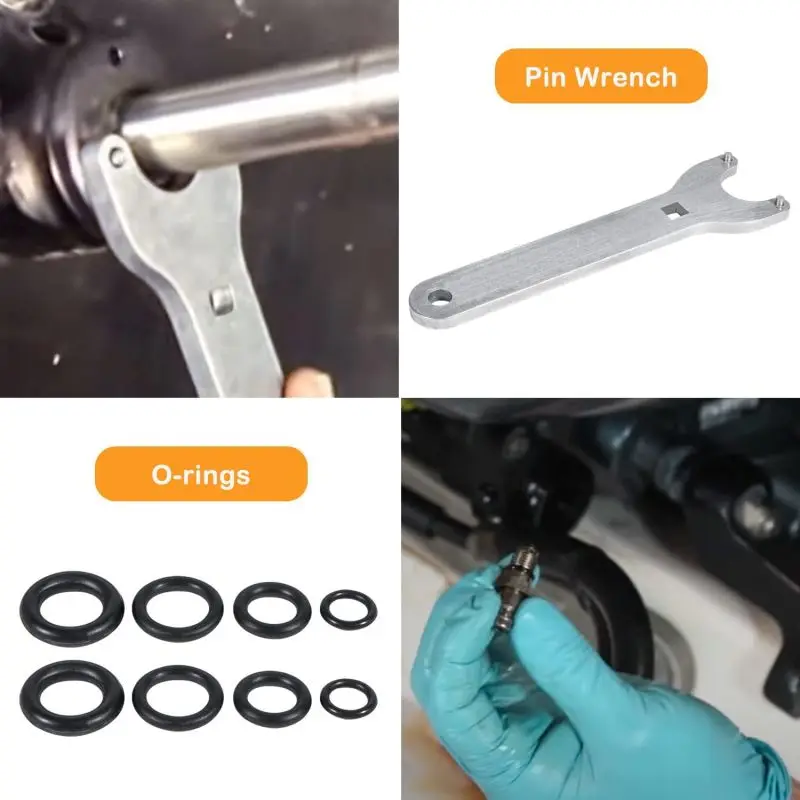 Front Mount Hydraulic Steering Cylinder Seal Kit with Pin Wrench Fits ...