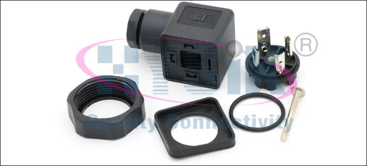 DIN 43650 Solenoid Valve Connector Form a 3+PE 2+PE Plug for Hydraulic ...