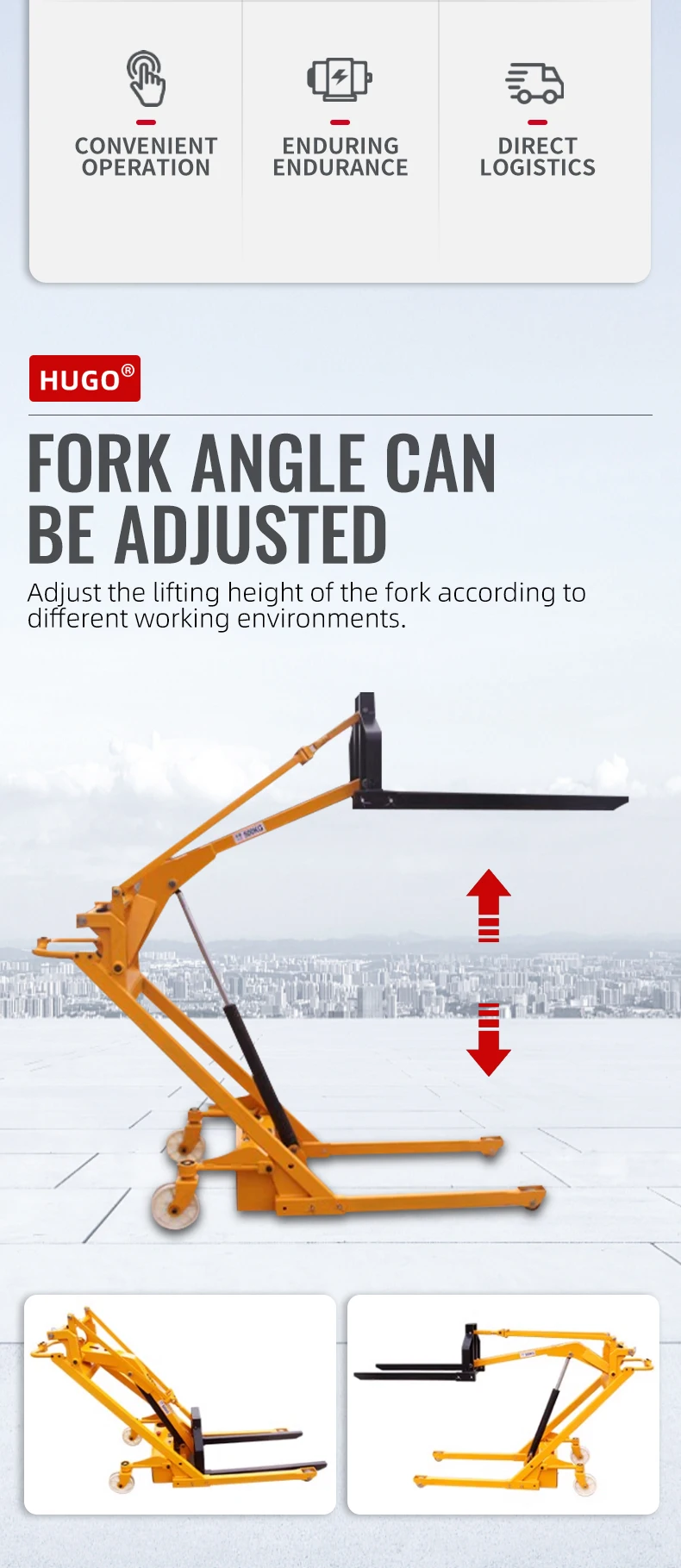 0.5 Ton Small Portable Foldable Forklift Telescopic Stacker with ...