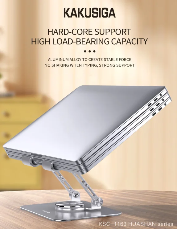 KAKUSIGA New Aluminum Alloy 360 Rotary Desktop Lift Foldable Tablet ...
