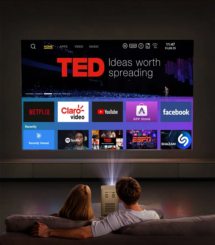 Byintek Android 11 X15 Mini LED LCD Android 3D Smart Projector Home Use ...